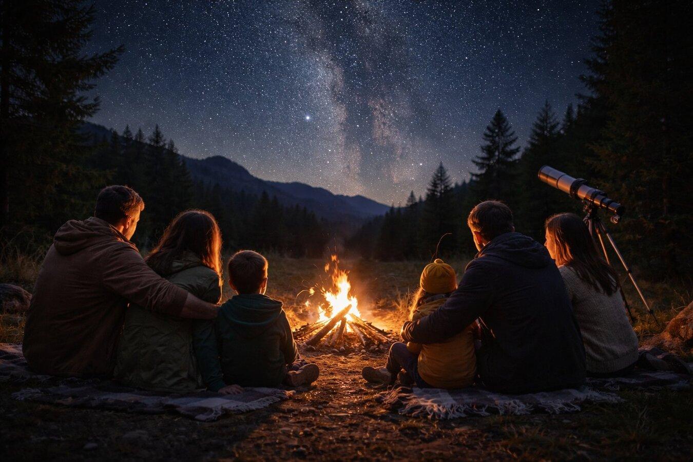 Observation des étoiles en famille